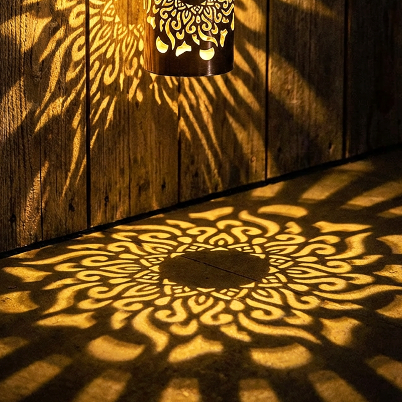Solar Mandala Projection Lights | Outdoor Solar Decor – Novora Flow